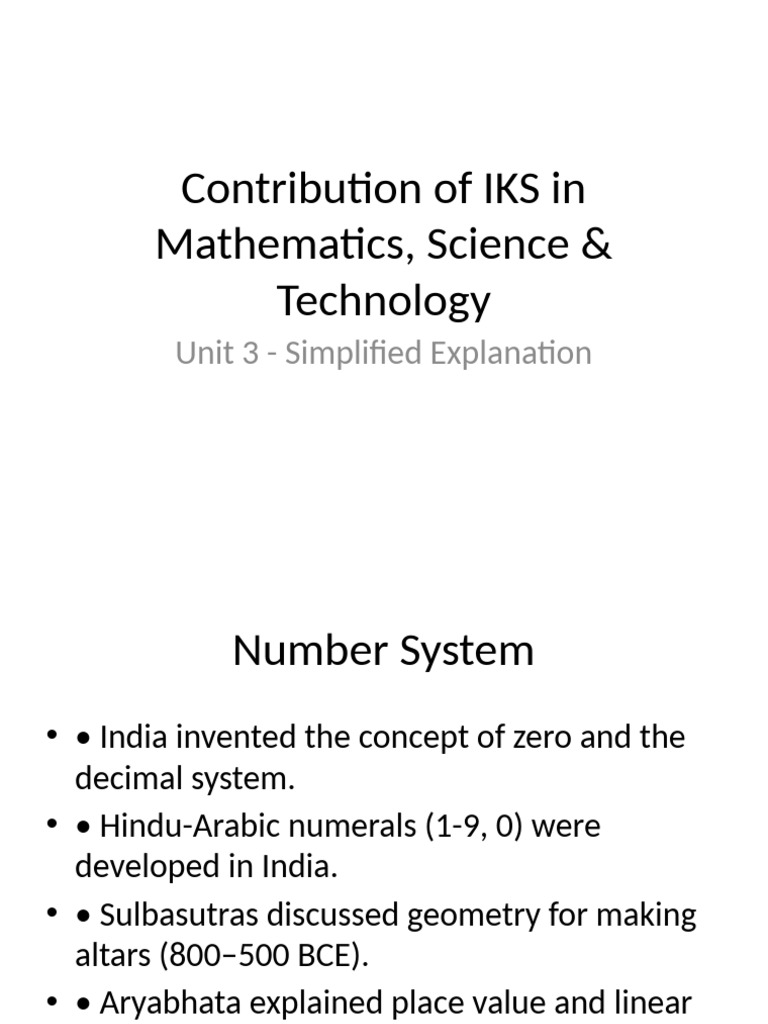 IKS Math Science Simplified | PDF