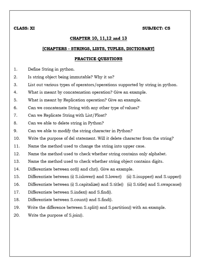 CH 10,11,12 and 13 Practice Questions | PDF | String (Computer Science) | Software Engineering