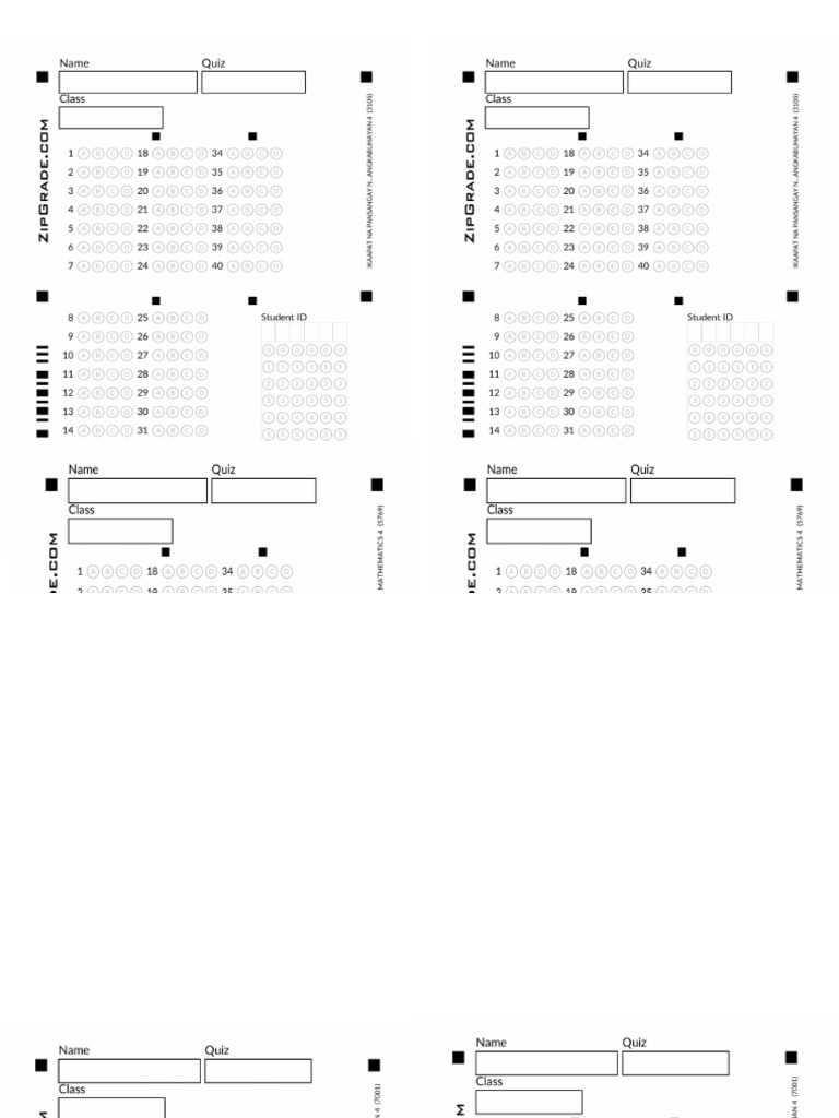 Answer Sheets g4 | PDF