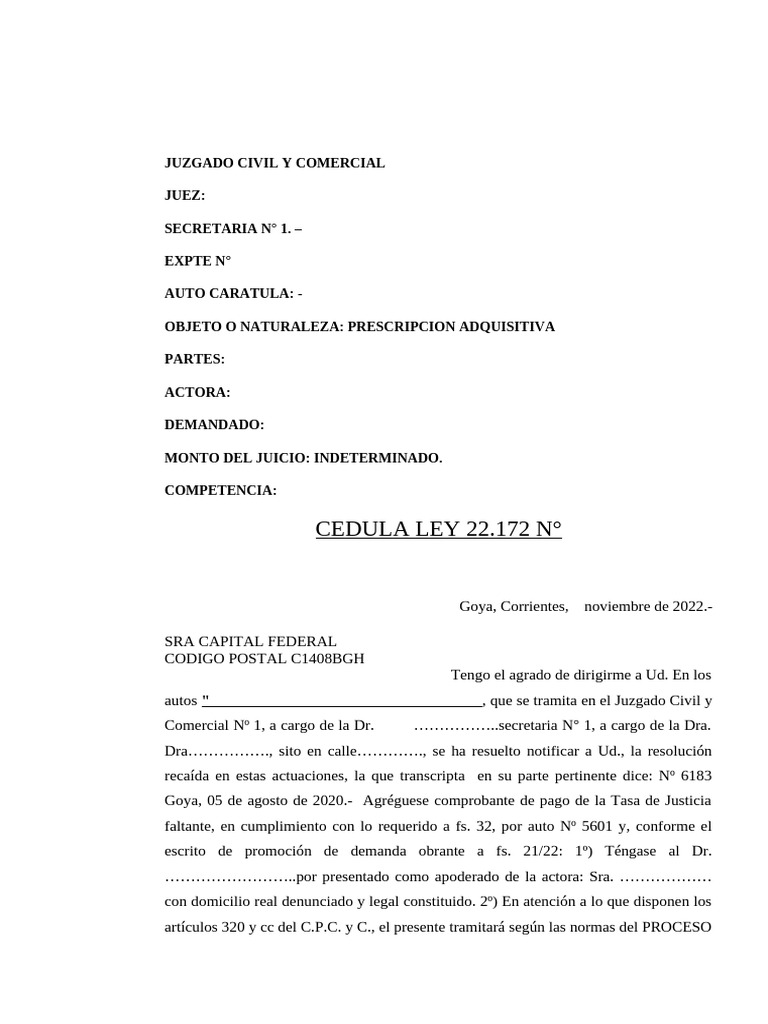 Modelo Cedula Ley | PDF | Justicia | Crimen y violencia