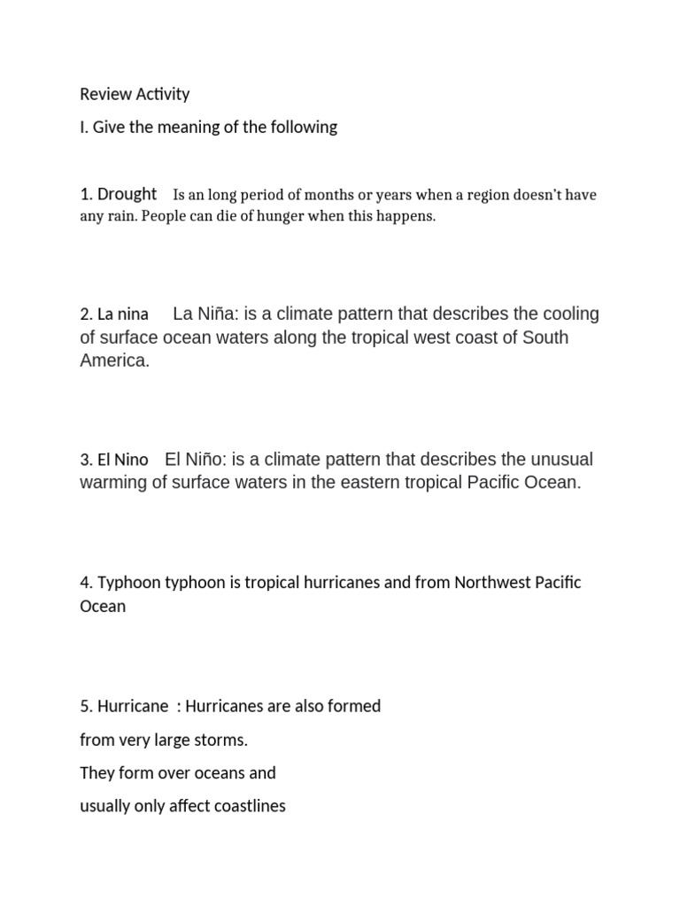 Review Exercise Week 9.y6 | PDF