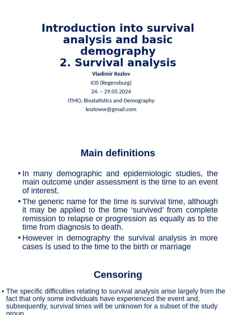 Survival Functions | PDF | Dependent And Independent Variables | Statistical Analysis