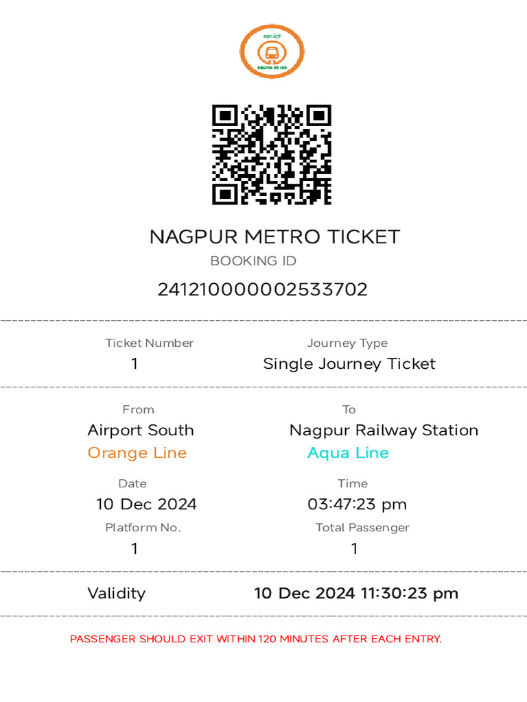 NagpurMetroTicket20241210 163315 | PDF