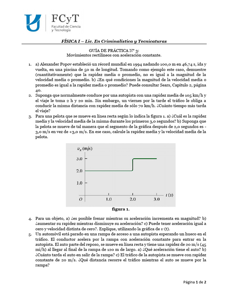 Guia de Practica Cinematica 2023 | PDF | Aceleración | Velocidad
