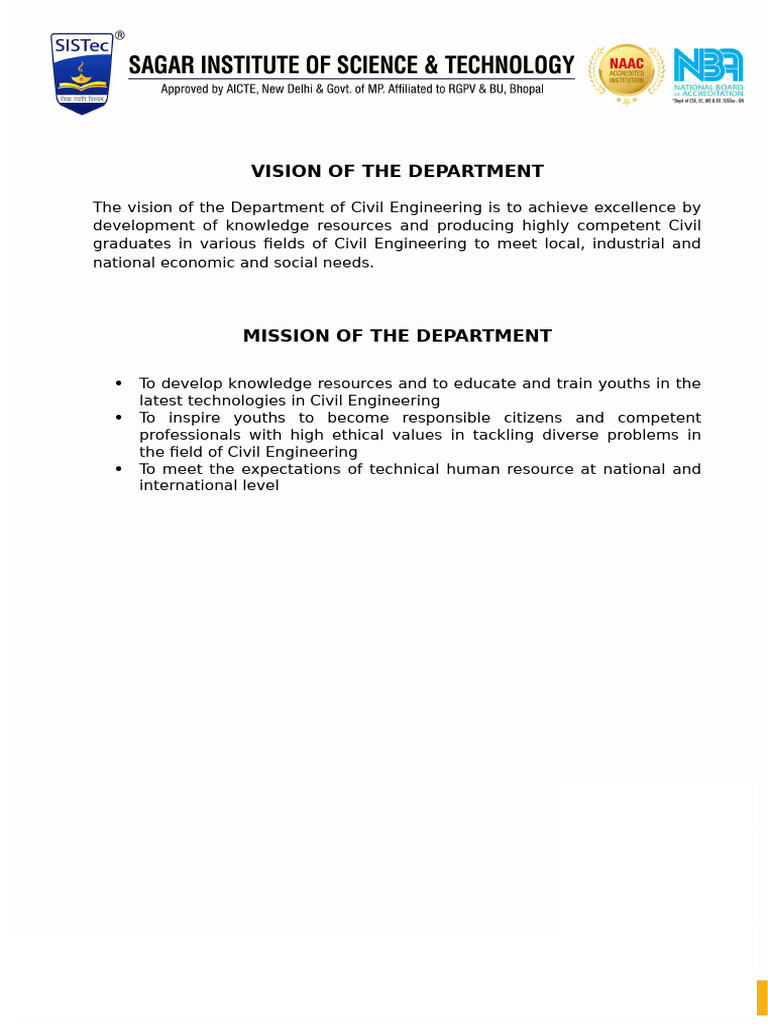 Vision and Mission (Department) | PDF