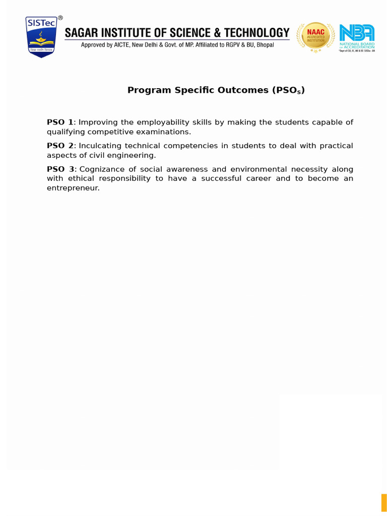 Program Specific Outcomes (PSOs) | PDF