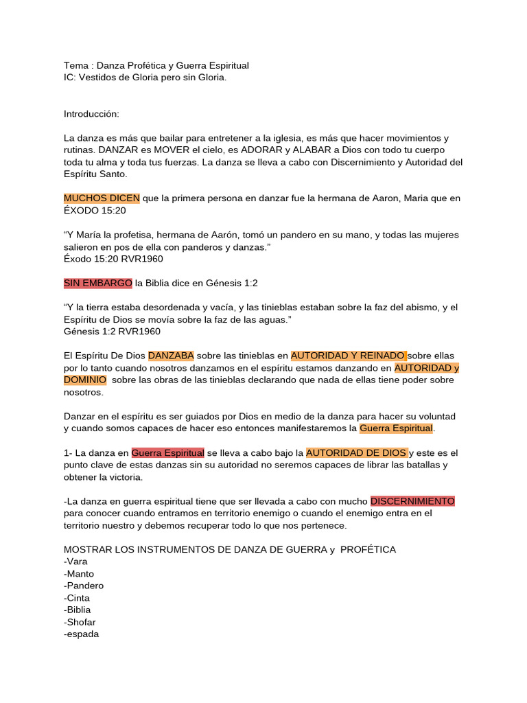 Danza Profética y Guerra Espíritual | PDF | Creencia religiosa y doctrina
