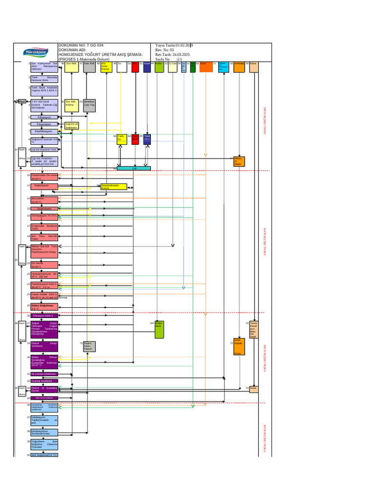 T GG 034 Homojenize Yoğurt Üretim Akış Şeması | PDF