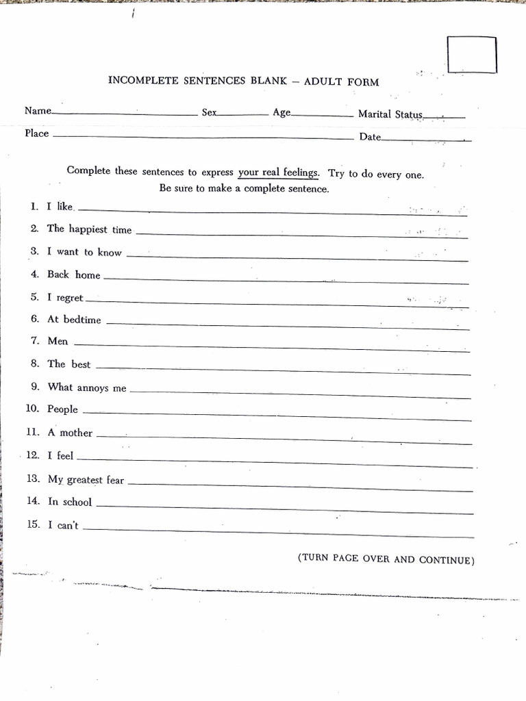 Incomplete Sentence | PDF