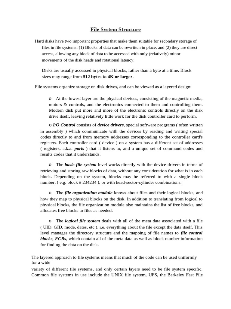 File System Structure And File System Implemetation Pdf File System 5109