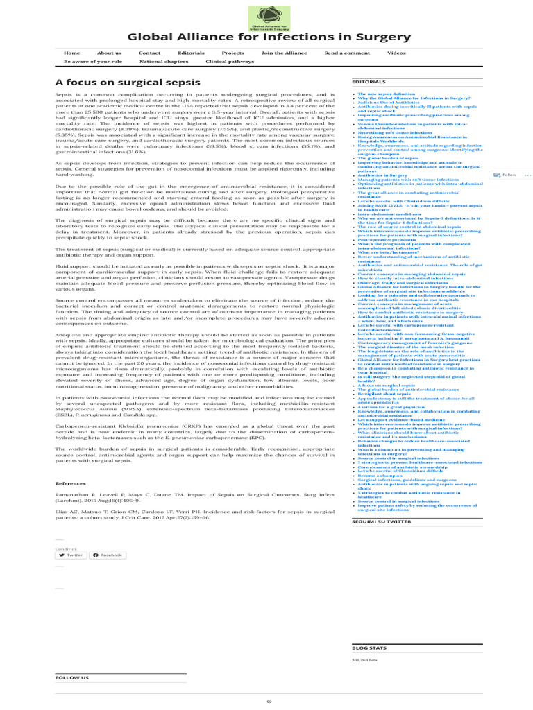A focus on surgical sepsis – Global Alliance for Infections in Surgery ...