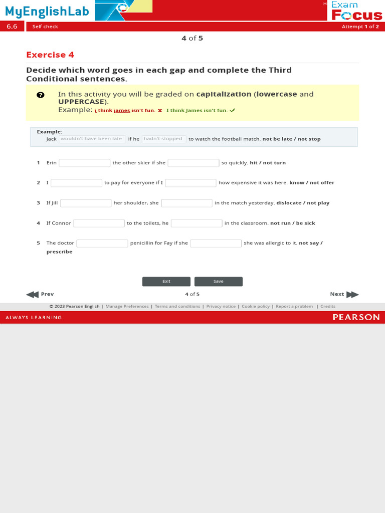 6.6 Self Check - Mode Solve - Unit 6 - Good Health 6.6 Self Check - 1Batx-P - MyEnglishLab 2 | PDF
