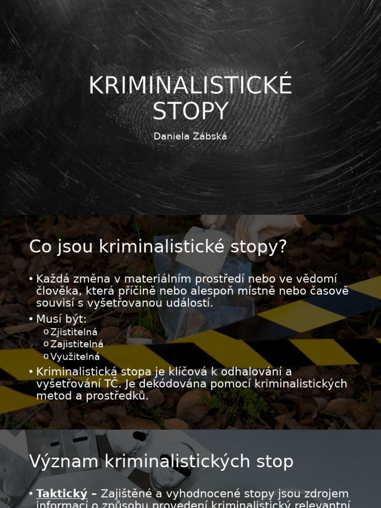 KriminalistickéStopy - Kopie | PDF