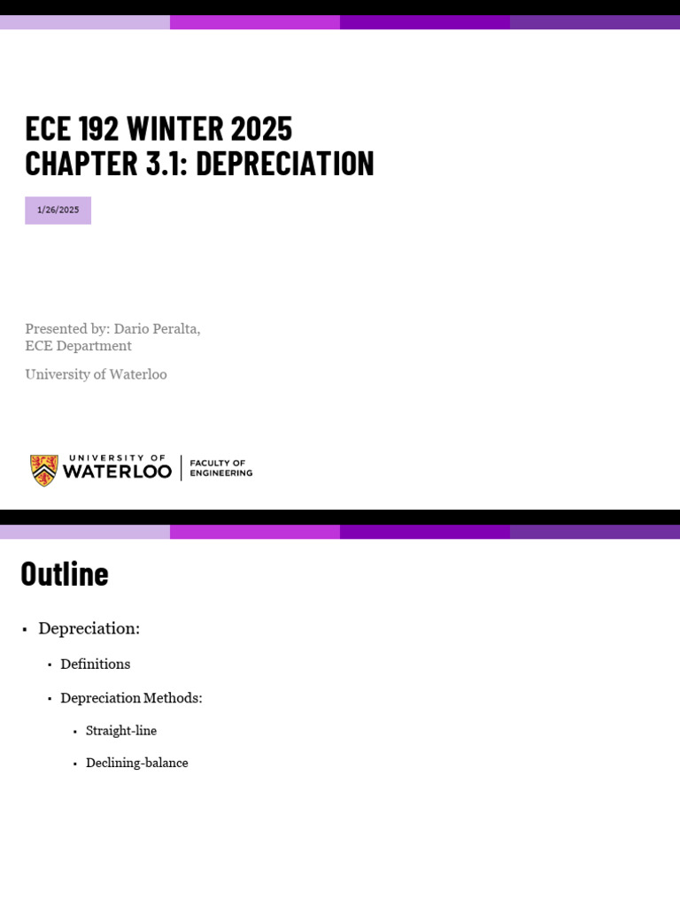 ECE192 Chapter 3.1 Depreciation | PDF | Depreciation | Book Value