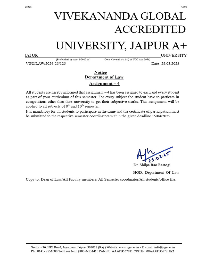Notice For Assignment 4 | PDF