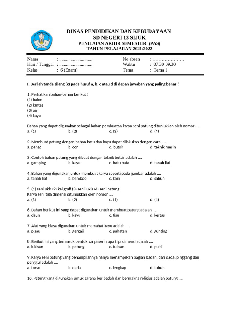 PAS SBDP GANJIL | PDF
