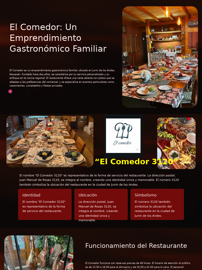 El Comedor Un Emprendimiento Gastronomico Familiar | PDF | Restaurantes ...