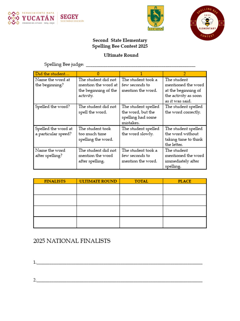 Rubric Ultimate Round | PDF