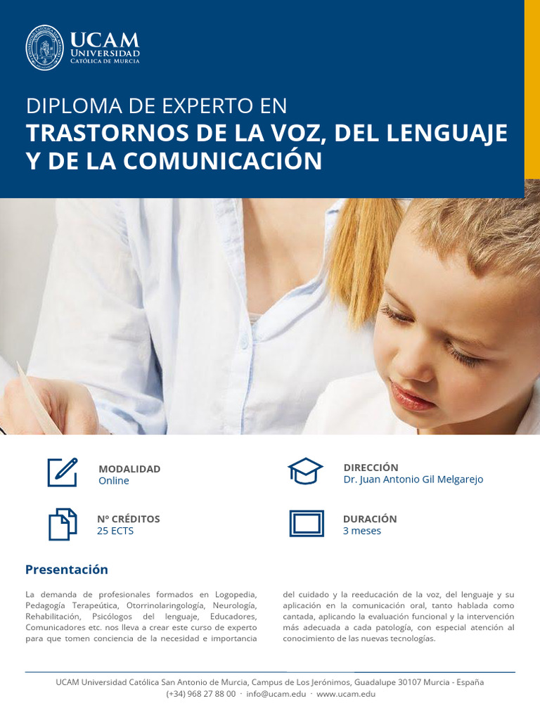 Diploma UCAM en Trastornos del Lenguaje | PDF