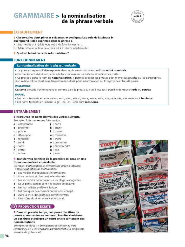 Devoir Nominalisation | PDF