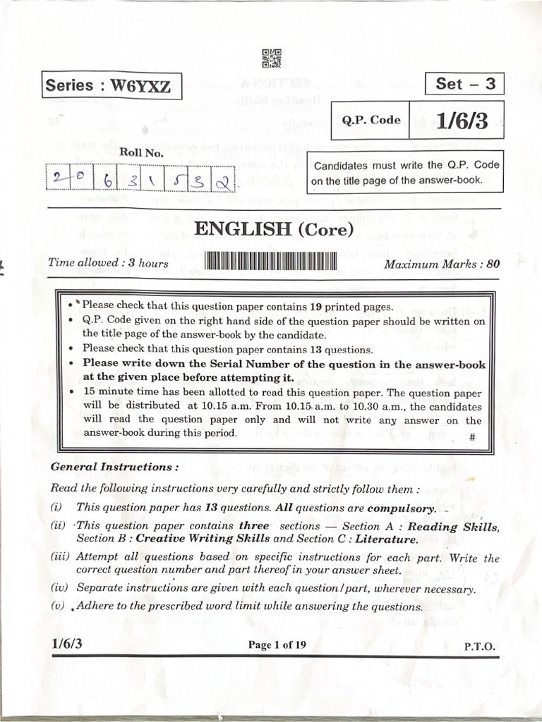 Eng Board Set 3 2025 | PDF
