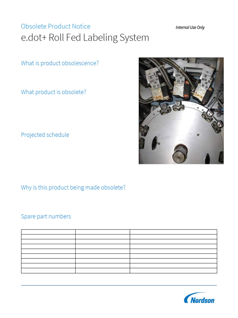 Edot+ Roll Fed Labeling System Obsolete Product Notice | PDF