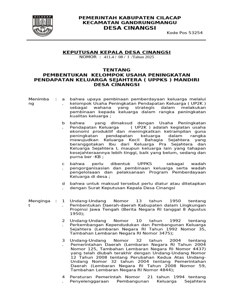 Uppks Cinangsi 2025 | PDF