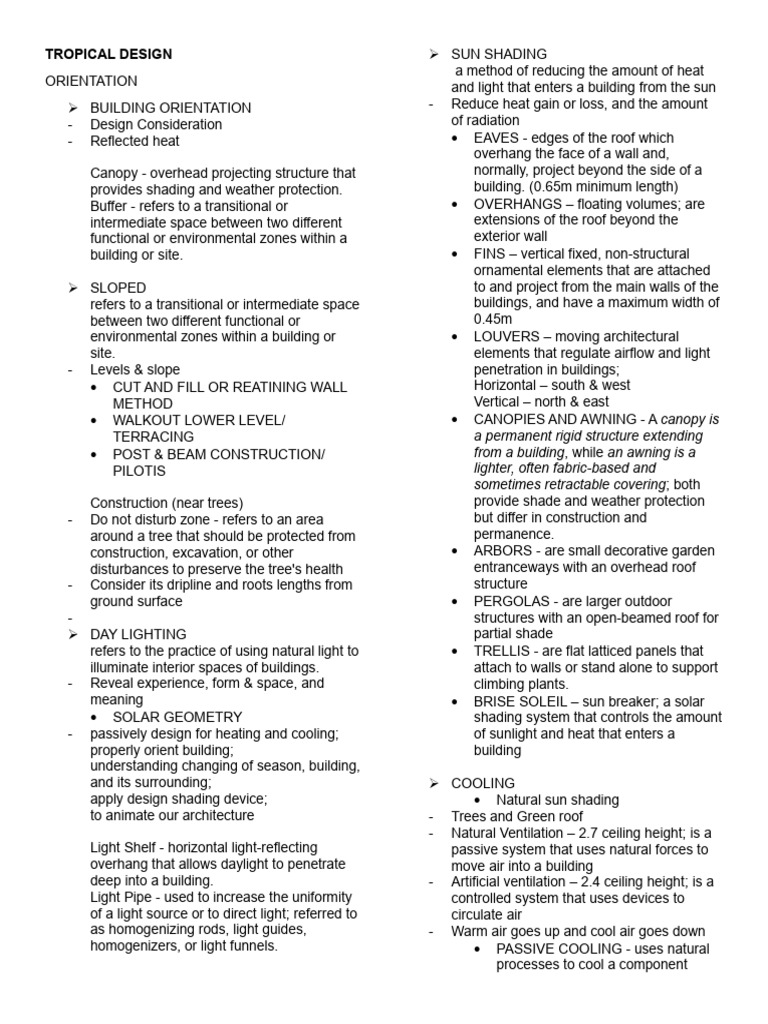 Tropical Design Midterms | PDF | Building Engineering | Building Technology