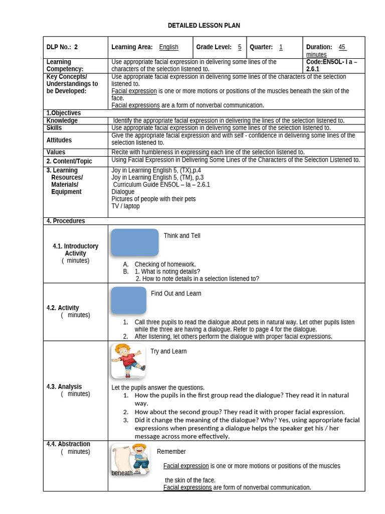 DLP in English No.2 Final | PDF | Nonverbal Communication | Facial Expression