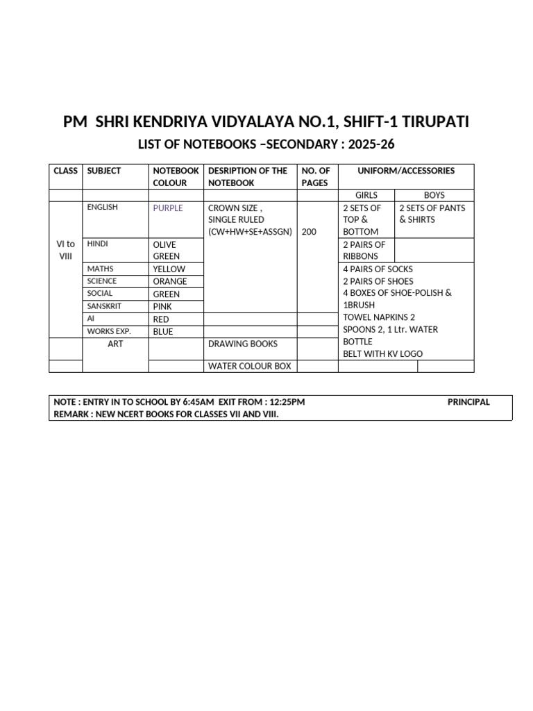Notebook Class 6 To 8 | PDF