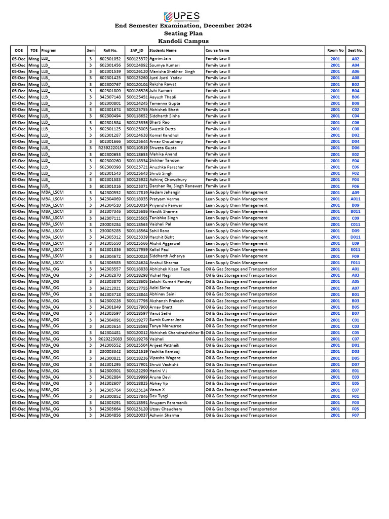 Seating Plan - 05 to 09 12-2024_End Semester Examination Dec ...