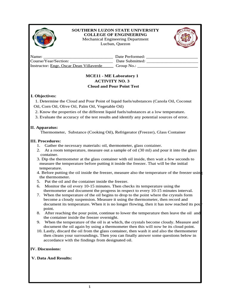 Activity-3_Cloud-and-Pour-Point-Test | PDF | Thermometer
