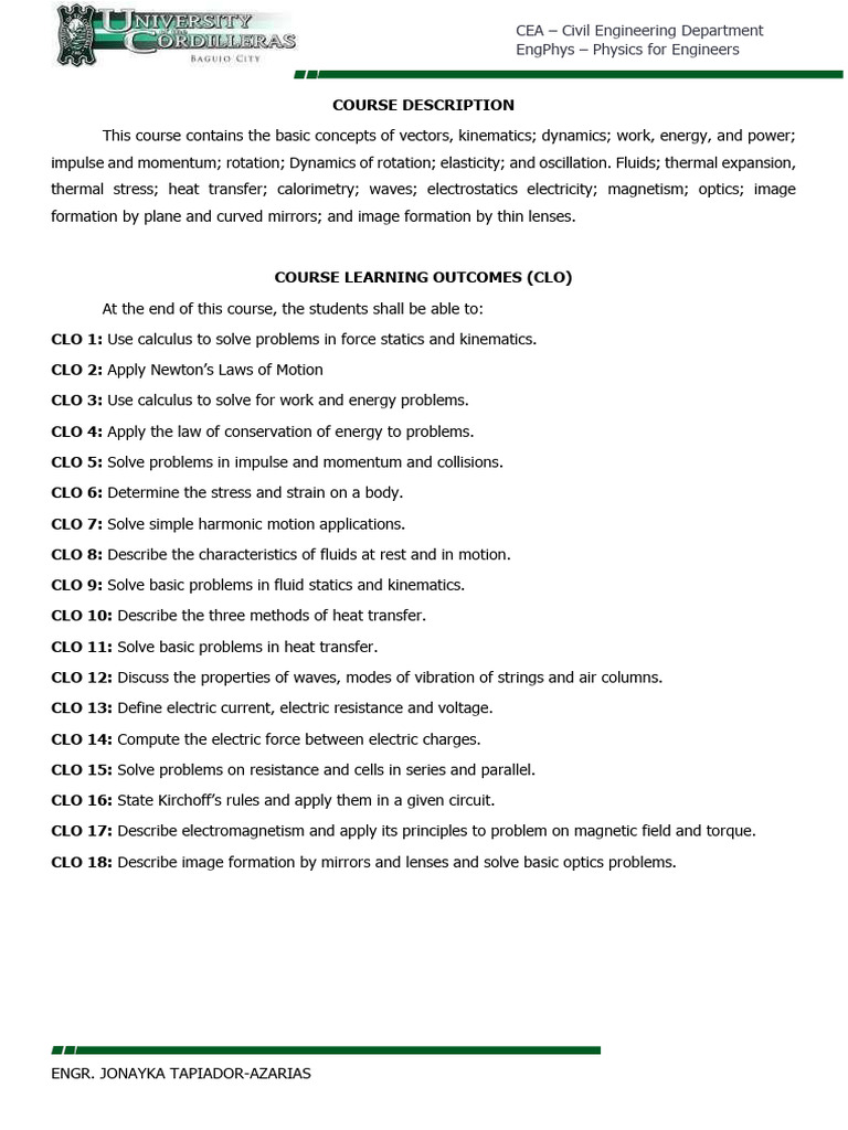 1 - Introduction (Physics For Engineers) | PDF | Newton's Laws Of Motion | Momentum