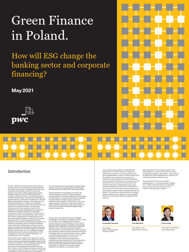 ESG Impact on Polish Banking Sector | PDF | Banks | Risk
