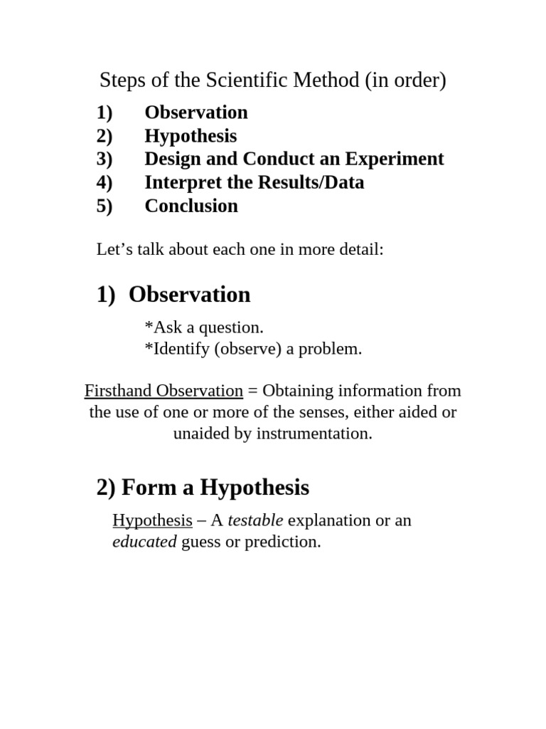 Steps of The Scientific Method | PDF