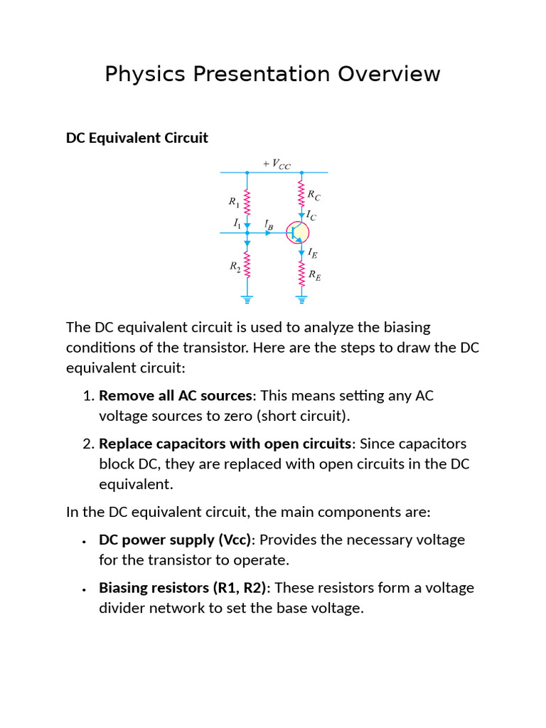 Physics Presentation Overview Pdf Amplifier Electrical Network