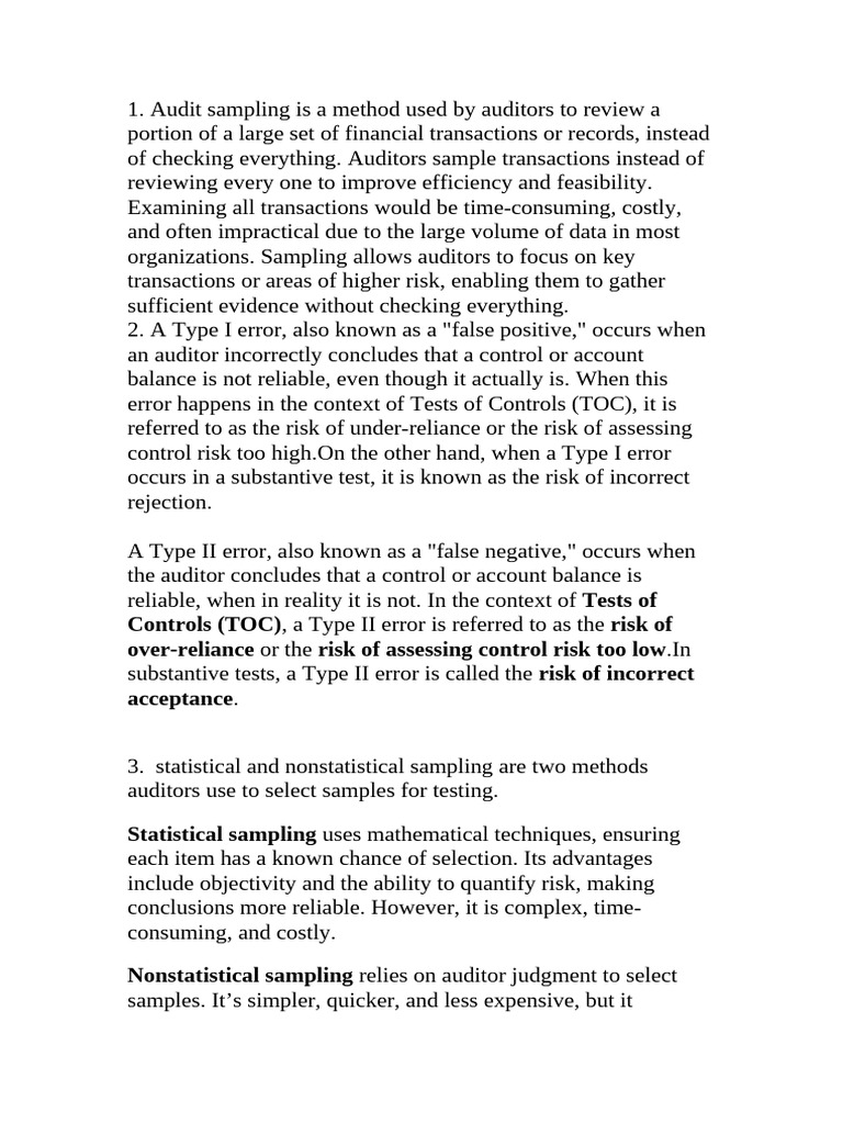 Audit Sampling Is A Method Used by Auditors To Rev | PDF | Audit | Sampling (Statistics)
