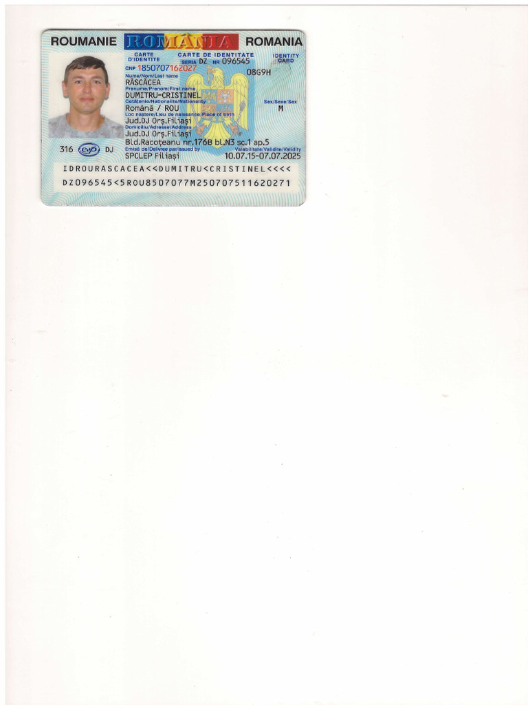 Romania National Identity Document Details | PDF