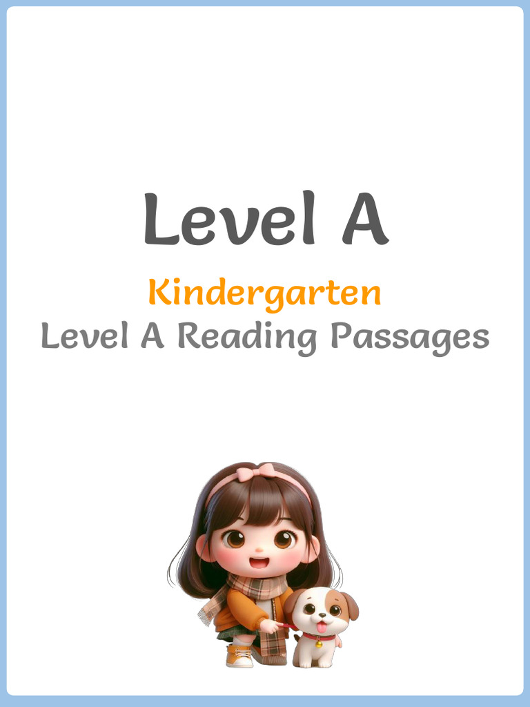 KG Level A Reading Passages | PDF