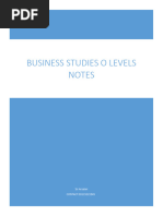 O-Level Business Studies Notes Guide | PDF | Entrepreneurship | Business