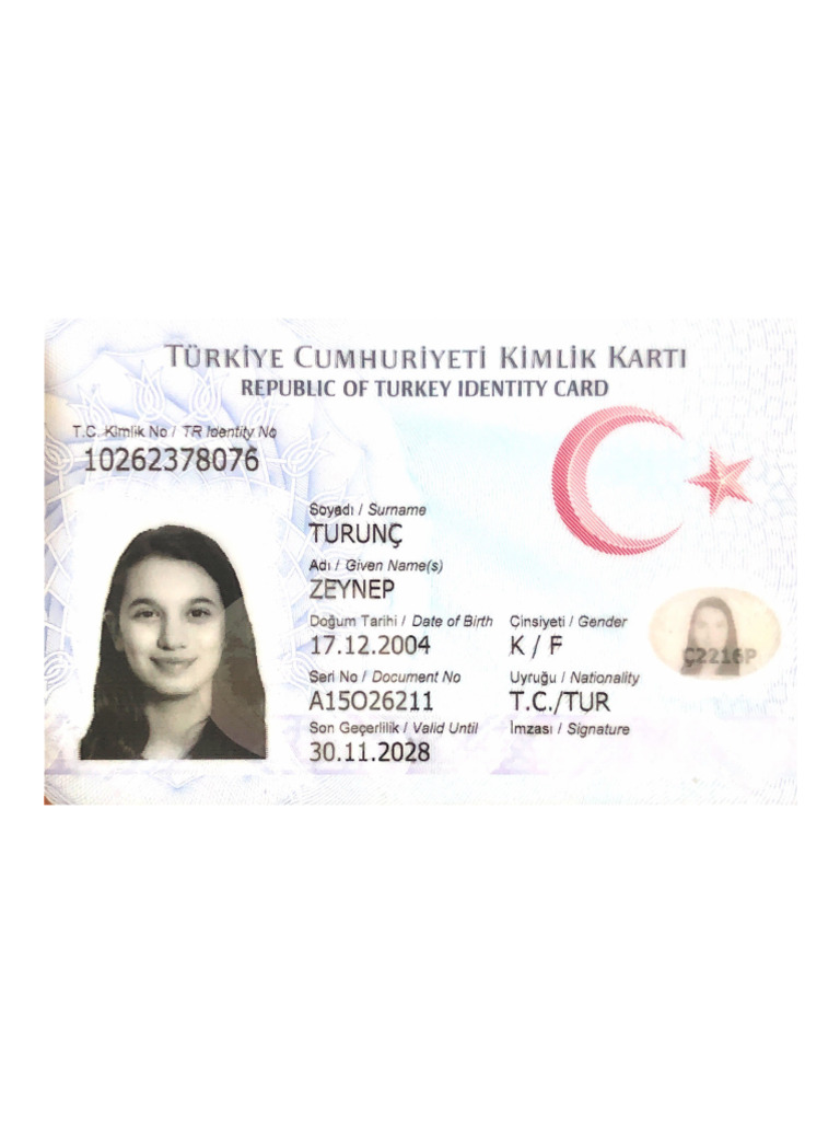Republic of Turkey Identity Card | PDF