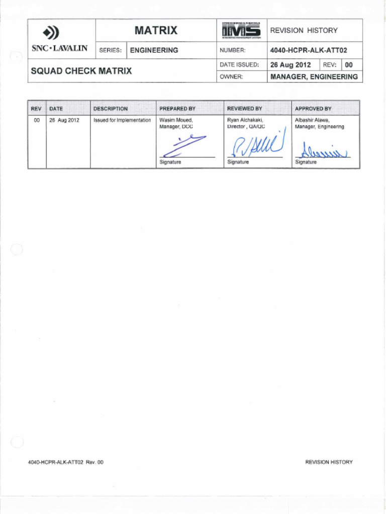 4040-HCPR-ALK-ATT02 Squad Check Matrix | PDF