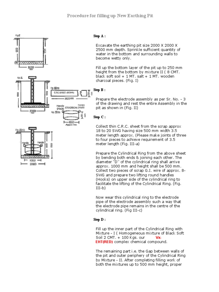 Procedure For Filling Up New Earthing Pit: Stepa | PDF