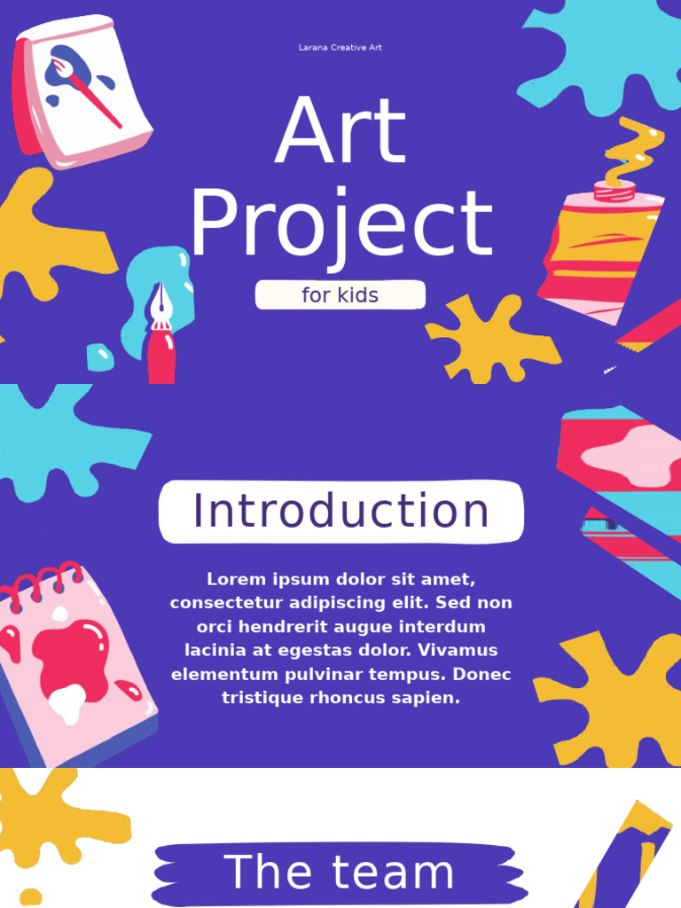 Blue and White Playful Art Project Presentation | PDF