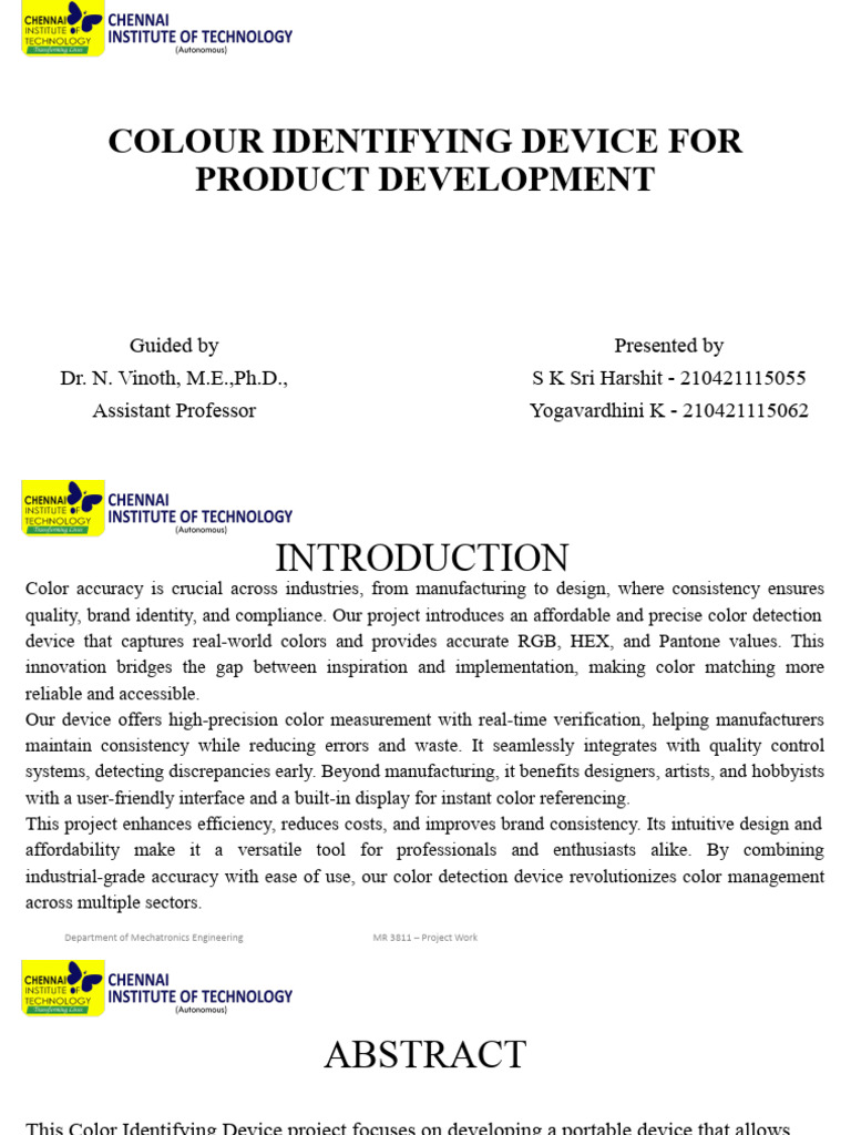 Colour Identifying Device For Product Development-Final | PDF | Color ...