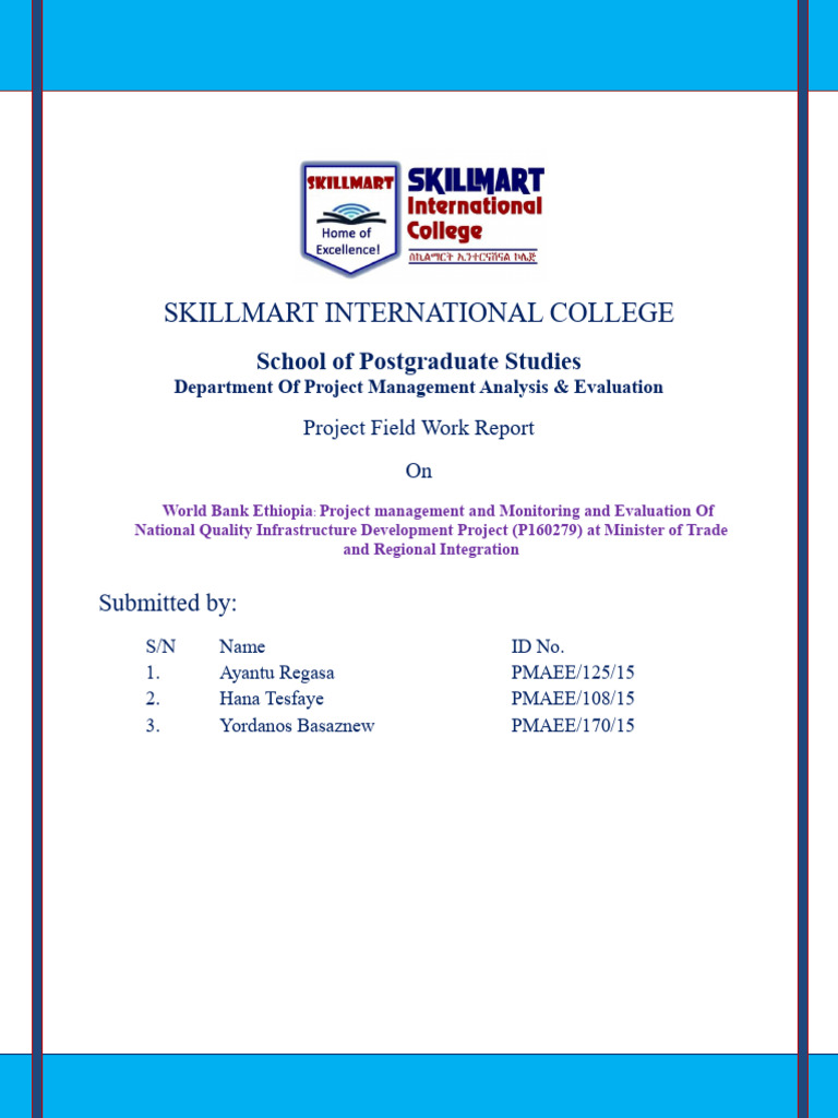 Project Filed Work Report | PDF | Project Management | Evaluation