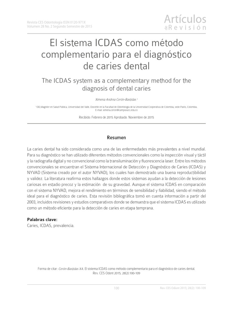 ICDAS: Diagnóstico Eficaz de Caries Dental | PDF | Esmalte de dientes ...