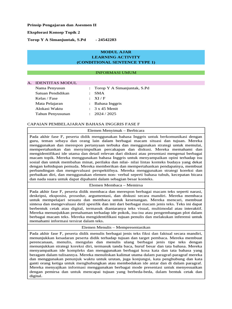 Prinsip Pengajaran dan Asesmen II - Eksplorasi Konsep Topik 2 | PDF