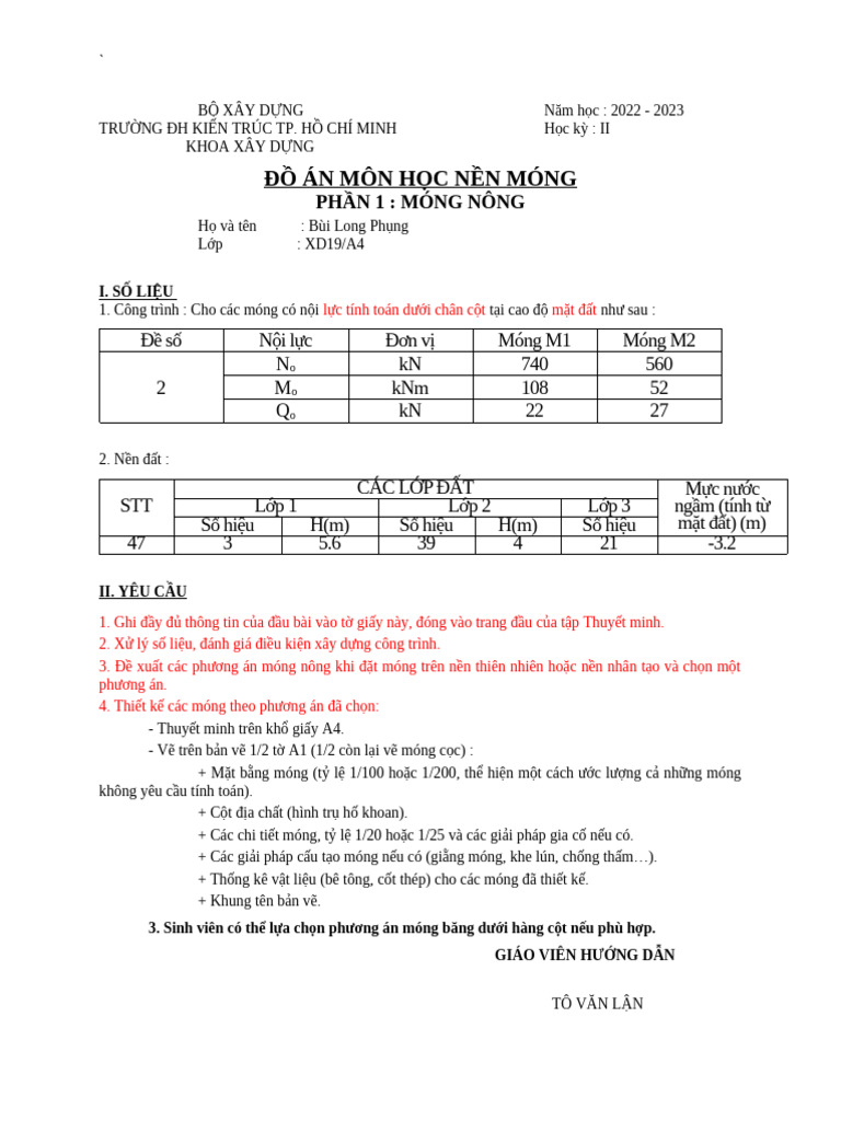 Thuyết Minh Nên Móng | PDF