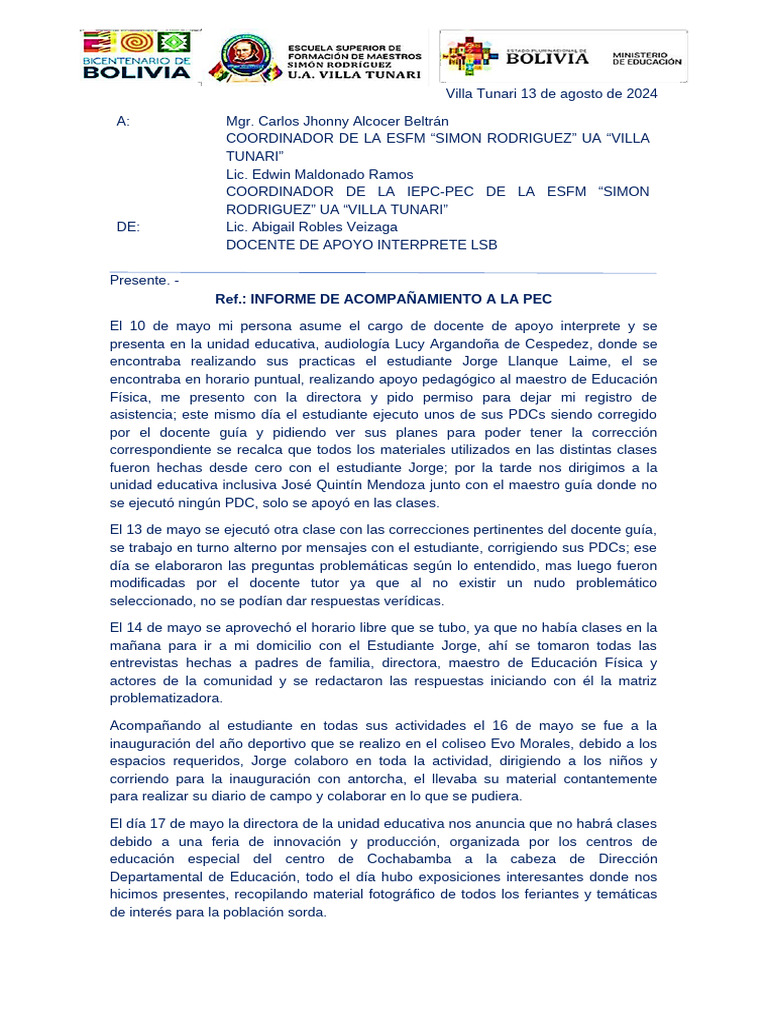 Informe de La Pec | PDF